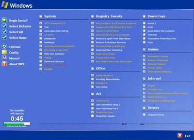 Unattended software installation with Windows Post-Install Wizard